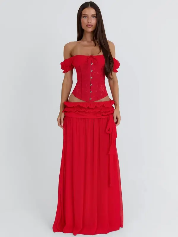 OUTCAST Lubela Corset Top - Red