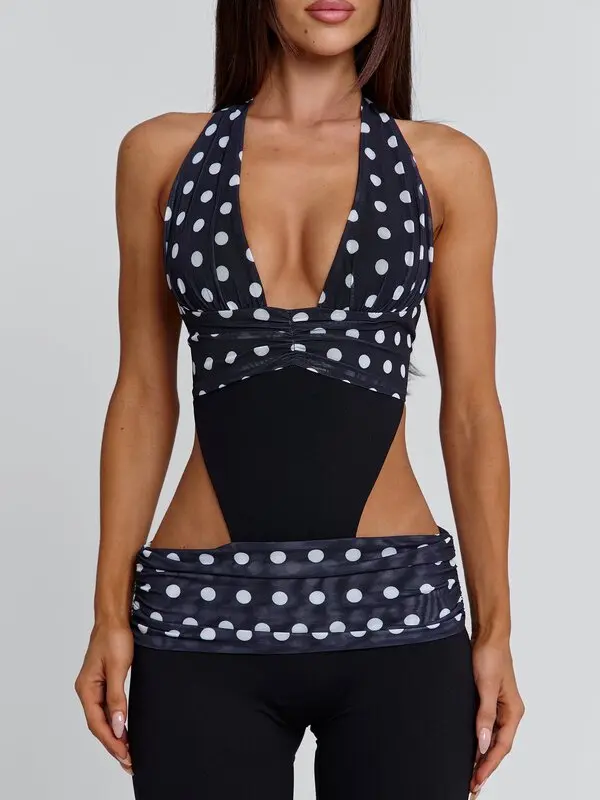 OUTCAST Virelle Polka Dot Jumpsuit - Black/print