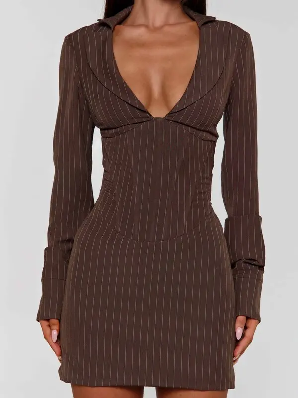 OUTCAST Kessia Mini Dress Pinstripe