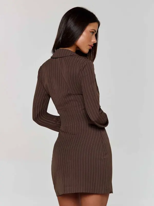 OUTCAST Kessia Mini Dress Pinstripe