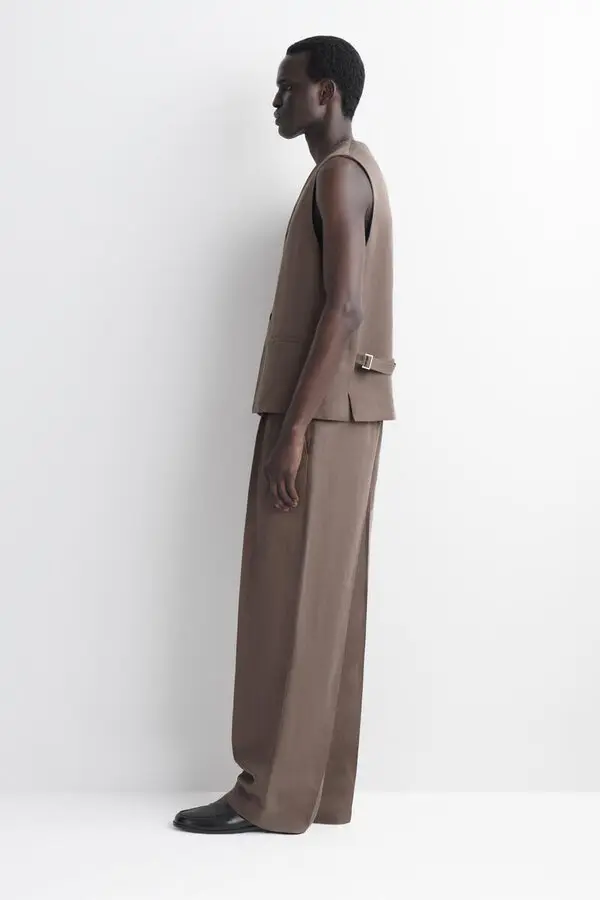 Cos Linen-blend Relaxed-fit Wide-leg Pants