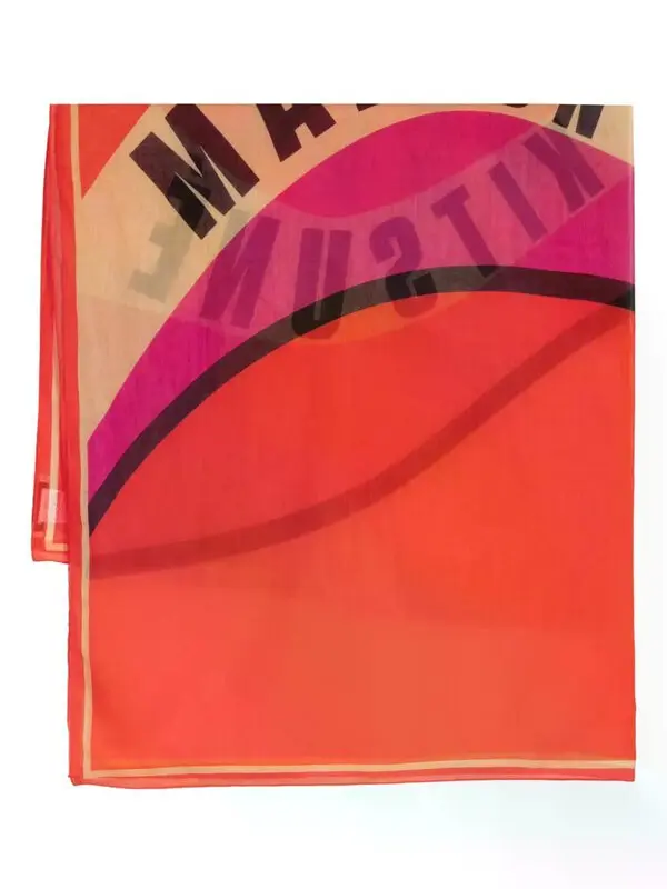 Maison Kitsuné Logo-print Cotton Scarf - Orange