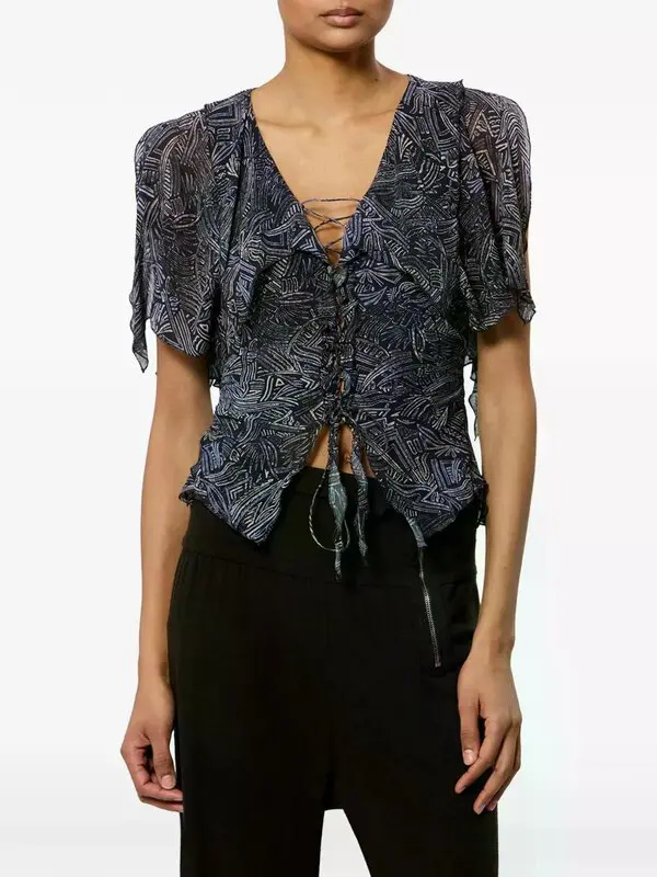 Isabel Marant Étoile Thanais Blouse With Faded Night Print - Blue