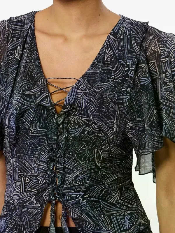 Isabel Marant Étoile Thanais Blouse With Faded Night Print - Blue