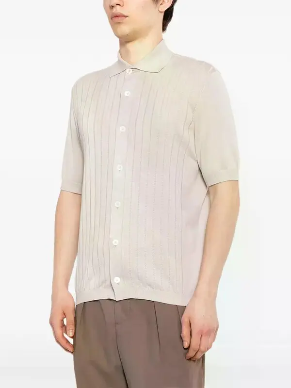 Brunello Cucinelli Ribbed Buttoned Polo Shirt