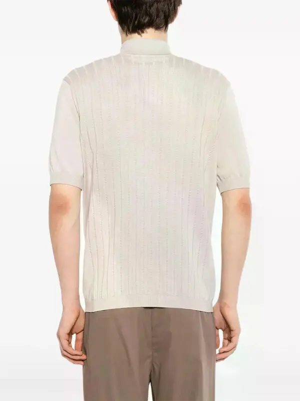 Brunello Cucinelli Ribbed Buttoned Polo Shirt