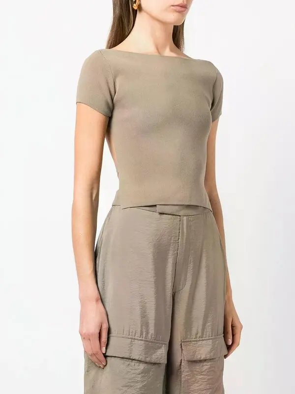 Lapointe Boat-neck Top With Rear Tie Fastening