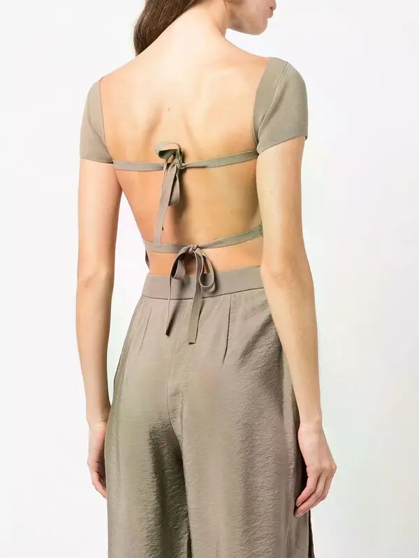 Lapointe Boat-neck Top With Rear Tie Fastening