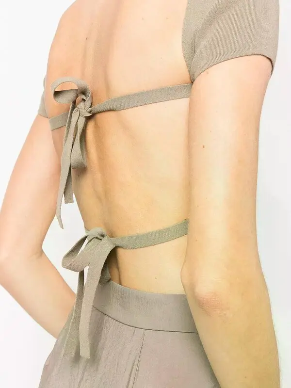 Lapointe Boat-neck Top With Rear Tie Fastening