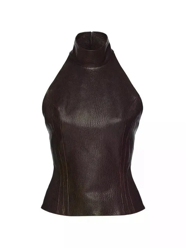 Magda Butrym High-neck Leather Top