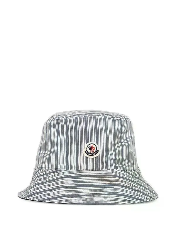 Moncler Reversible Striped Bucket Hat - Blue