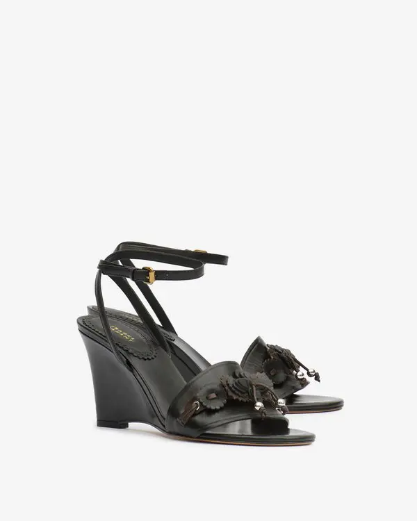 Isabel Marant Anerya Leather Wedge Mules