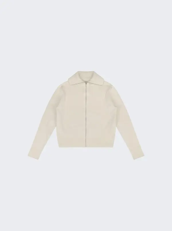 ENTIRE STUDIOS Knit Zip-up Jacket - Ivory