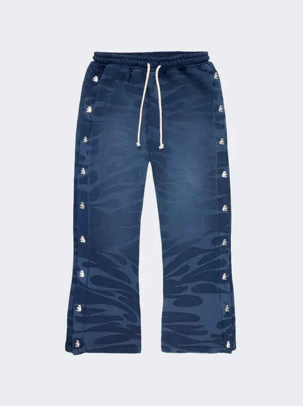 HELLSTAR Snap Sweatpants With Flame - Black