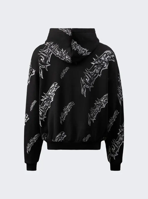 HELLSTAR Roll Print Zip-up Hoodie - Black