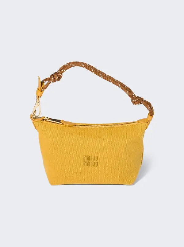 Miu Miu Spirit Gabardine Pouch Bag - Gold