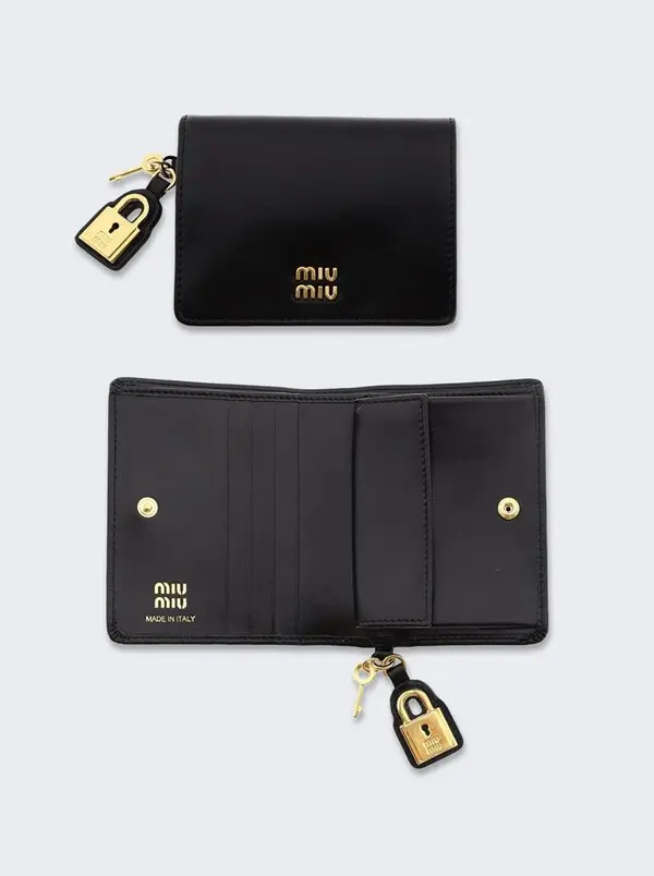 Miu Miu Softy Lux Lock Wallet Nero - Black