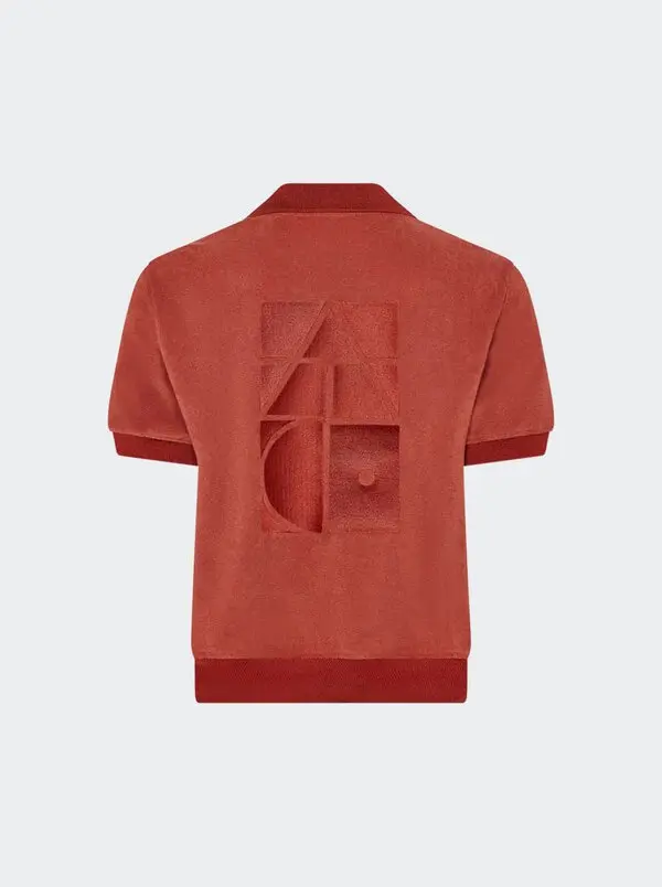 AMAN TENNIS CLUB Terry V-neck Polo Sweater