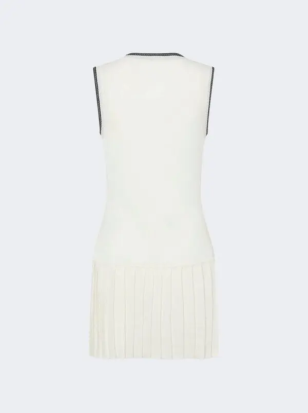 knitted tennis dress Pleated Open-Knit Tennis Dress