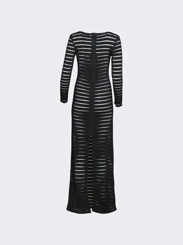 David Koma Cutout Striped Knit Gown