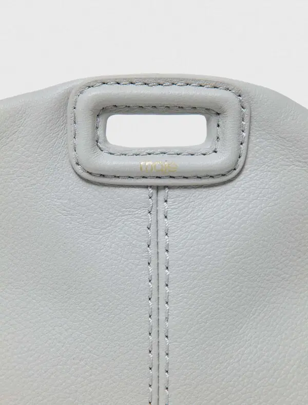 Maje Miss M Micro Grained Leather Bag - Light Grey