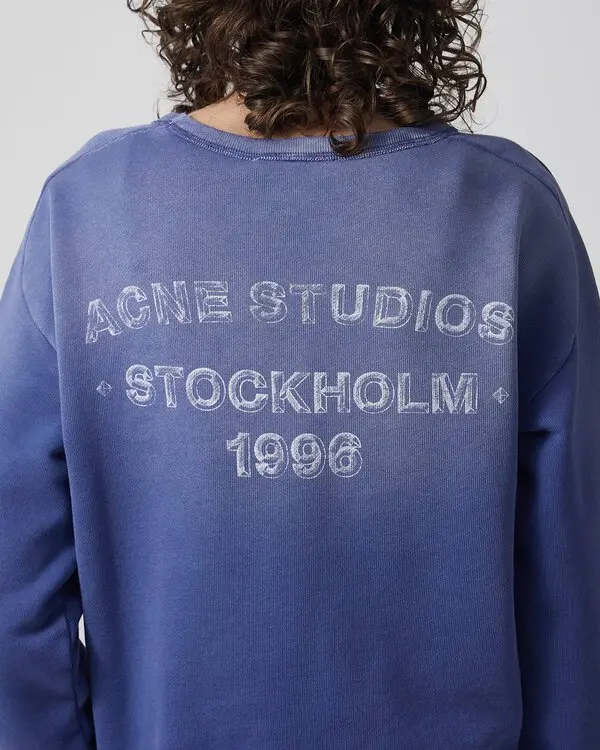 Acne Studios Washed Logo Sweatshirt - Navy