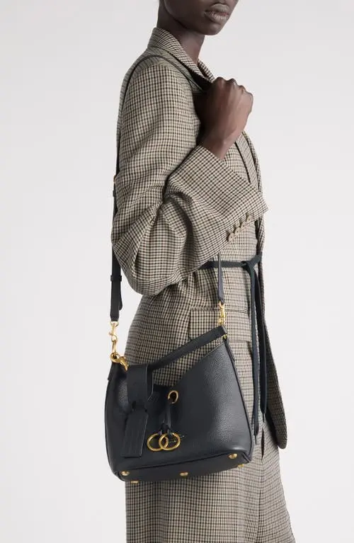 Balenciaga Small Carrie Grained Leather Hobo Bag - 1000 Black