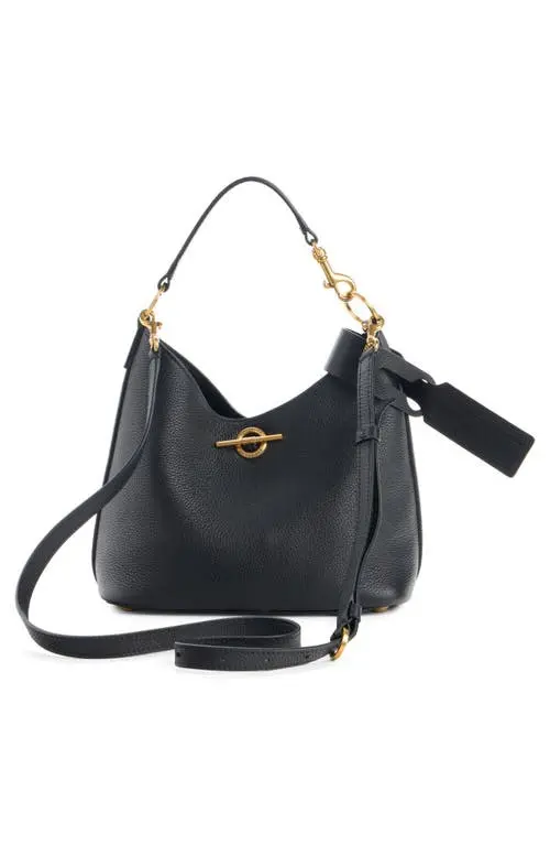 Balenciaga Small Carrie Grained Leather Hobo Bag - 1000 Black