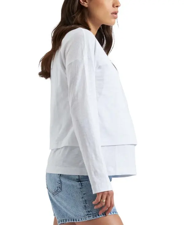 RIPE MATERNITY Long Sleeve Nursing Top - White