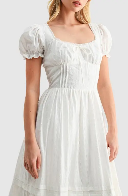 ALL IN FAVOR Pintuck Cotton Dobby Midi Dress