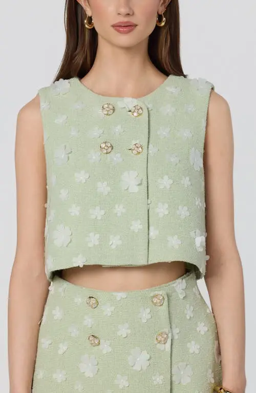 Astr The Label Floral Appliqué Cropped Vest