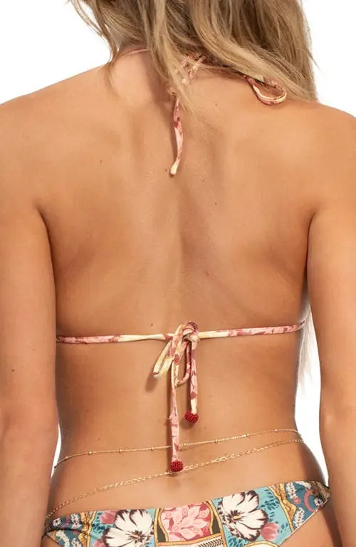 Agua Bendita Lolita Especial Plume Triangle Bikini Top - Blue