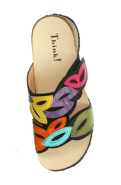 Think! Mizzi Floral Sandal - Black/kombi