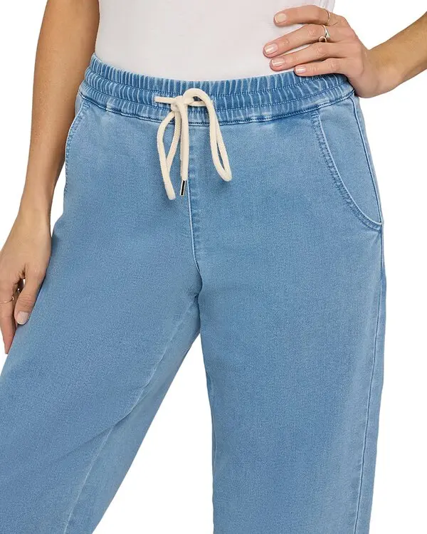 NYDJ Relaxed Drawstring Pull On Denim Pants - Light Indigo