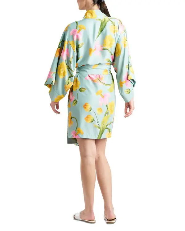 Natori Solene Matte Charmeuse Wrap Robe - Multi
