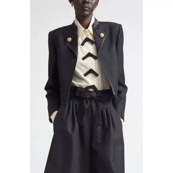 Valentino Garavani Wool And Mohair Crop Jacket