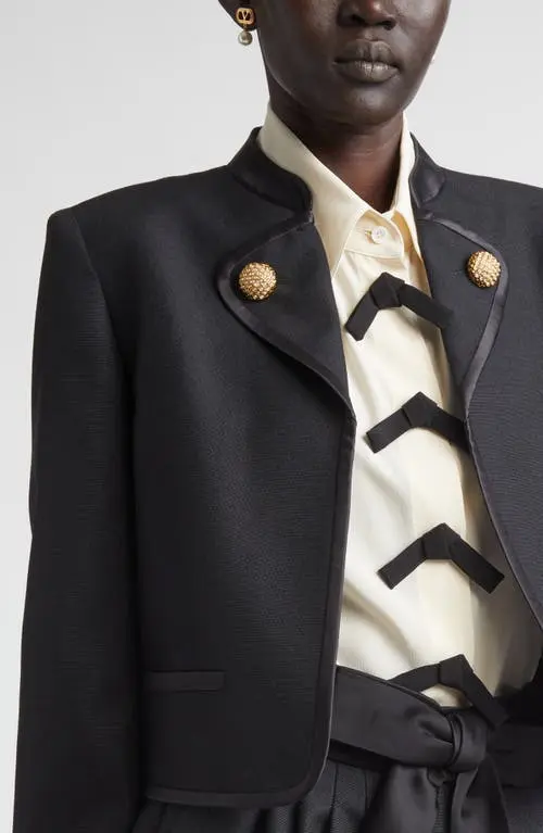 Valentino Garavani Wool And Mohair Crop Jacket