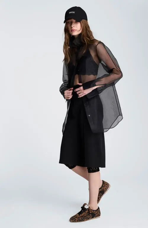 KENNETH COLE Sheer Oversized Button-up Shirt