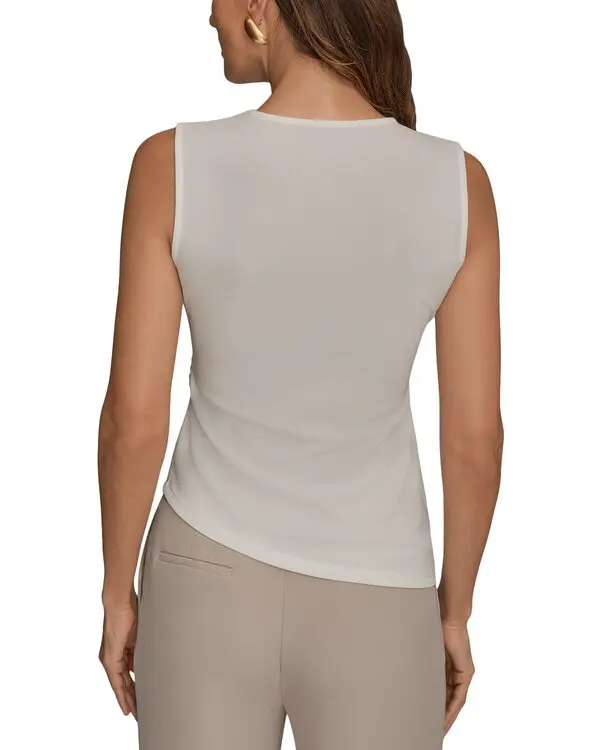 Donna Karan New York Gathered Sleeveless Top - Cream