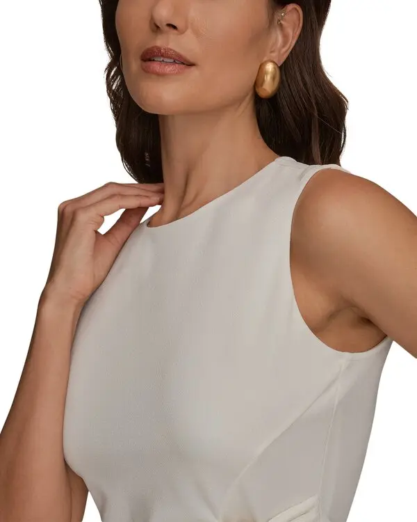 Donna Karan New York Gathered Sleeveless Top - Cream