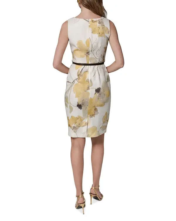 Donna Karan New York Sleeveless Cowl Neck Belted Sheath Dress