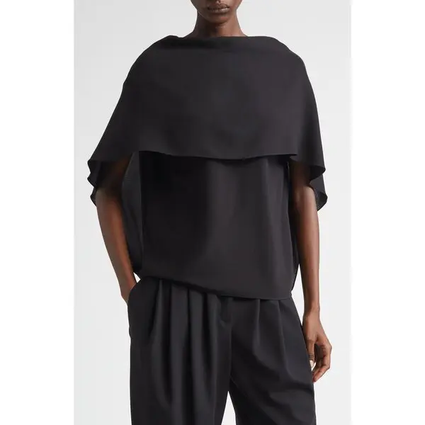 Michael Kors Wool Crepe Cape Top