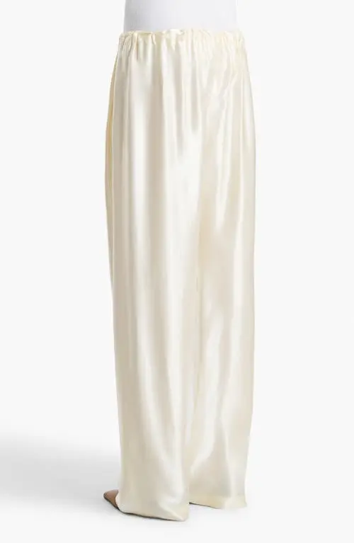 Khaite Satin Barrel Leg Drawstring Pants - Cream