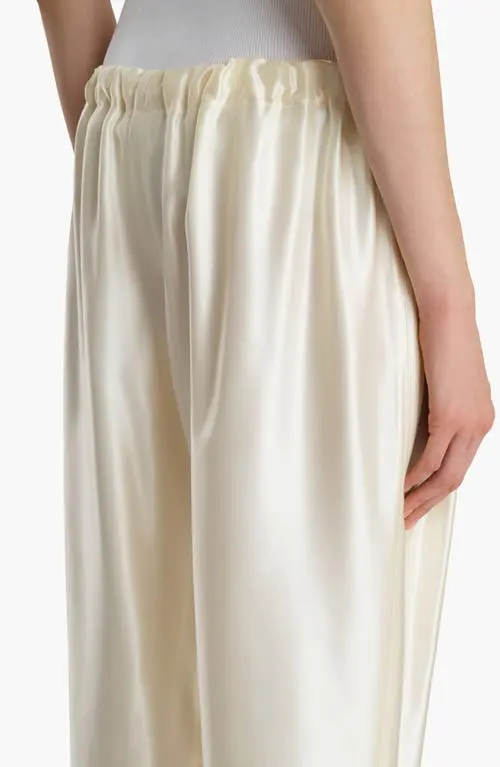 Khaite Satin Barrel Leg Drawstring Pants - Cream