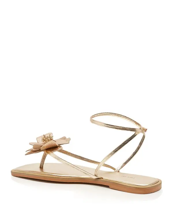 Free People Magnolia Leather Thong Sandals - Gold