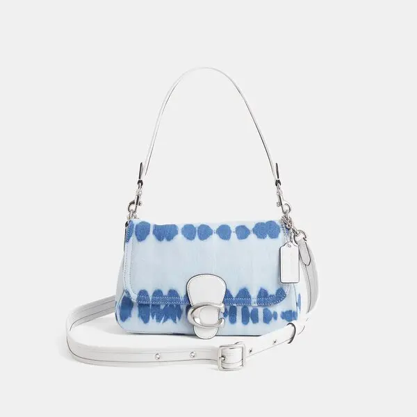 COACH Soft Tabby Shoulder Bag With Tie-dye - Silver/denim Multi