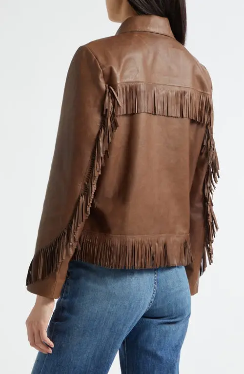 NILI LOTAN Lazare Fringe Leather Jacket