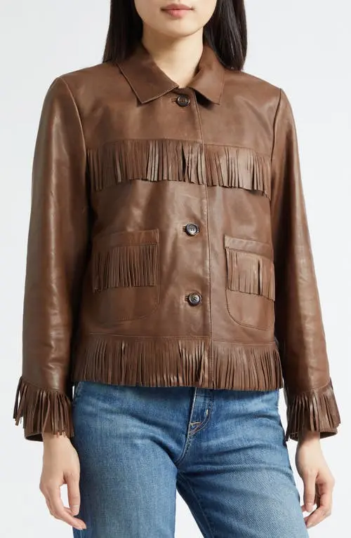 NILI LOTAN Lazare Fringe Leather Jacket