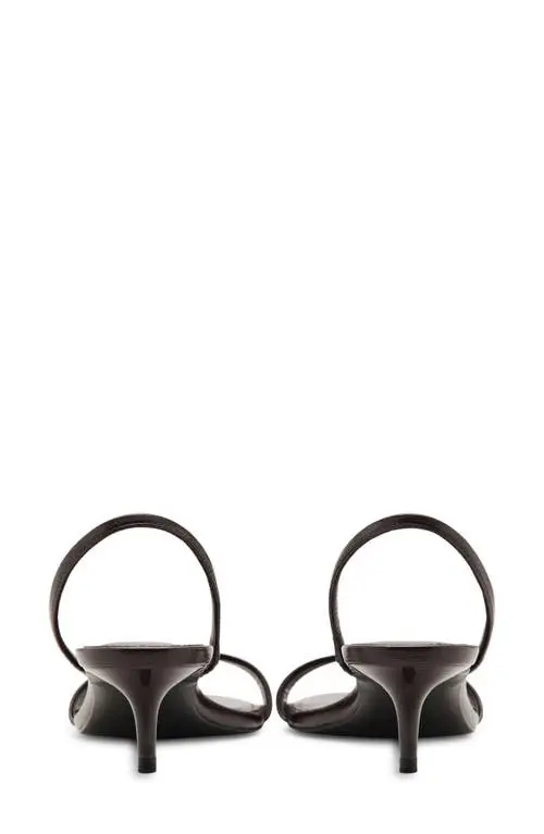Mango Kitten Heel Slingback Sandal - Chocolate