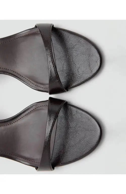 Mango Kitten Heel Slingback Sandal - Chocolate